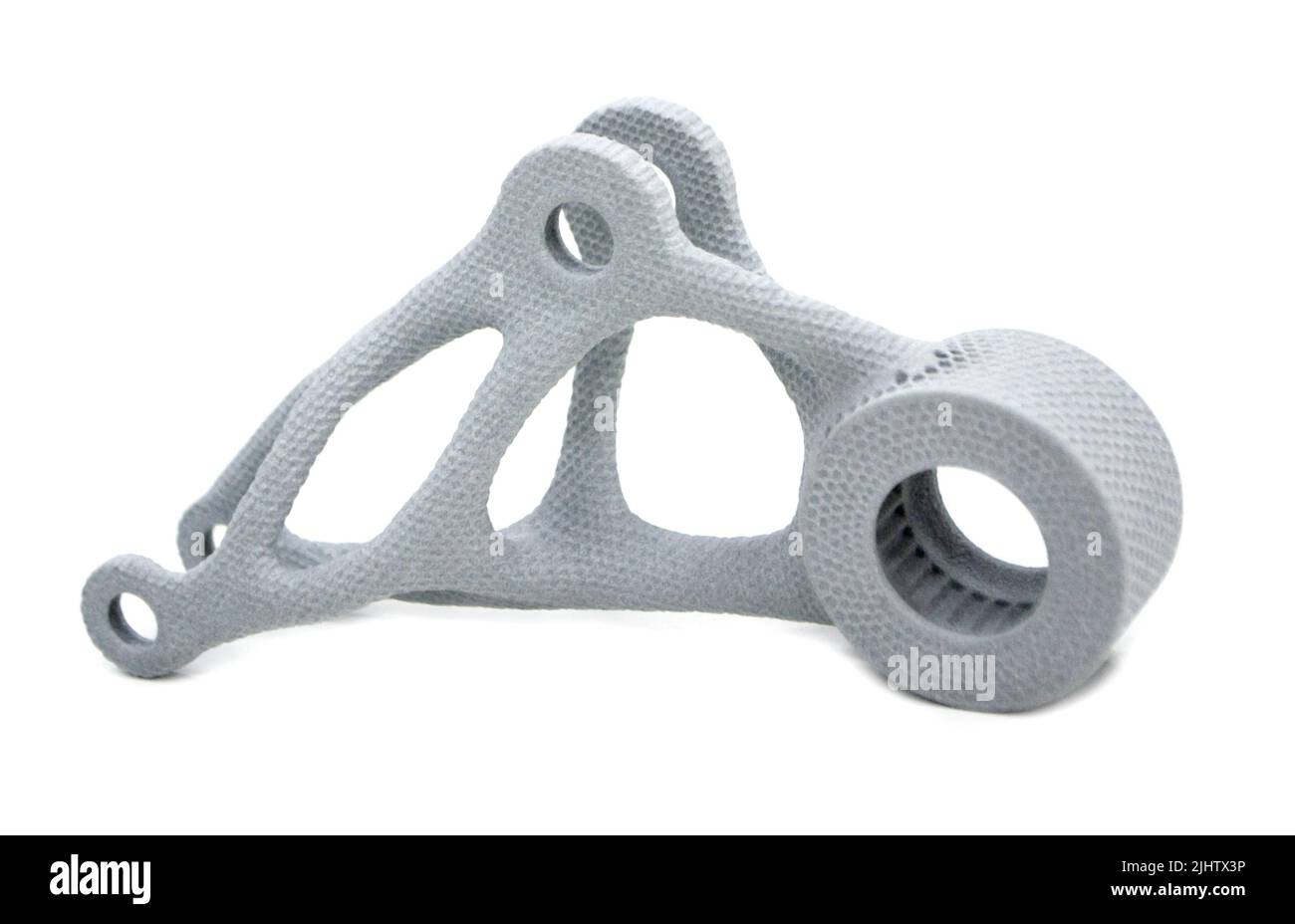 Model printed on 3D printer isolated on white background. Object ...