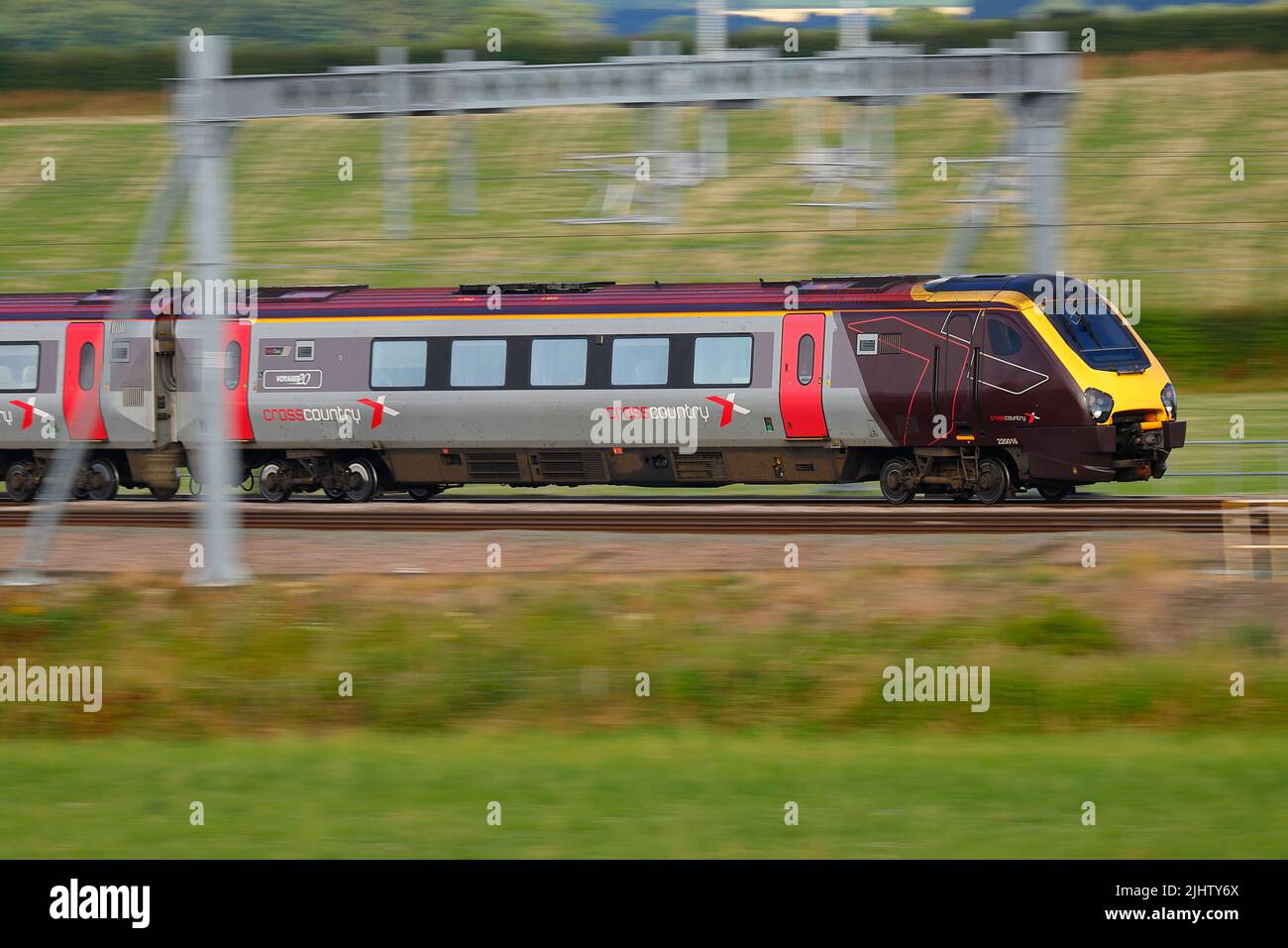 A British Rail Class 221 Tilting Train Seen Here Passing Through Colton Junction Near Yorknorth 