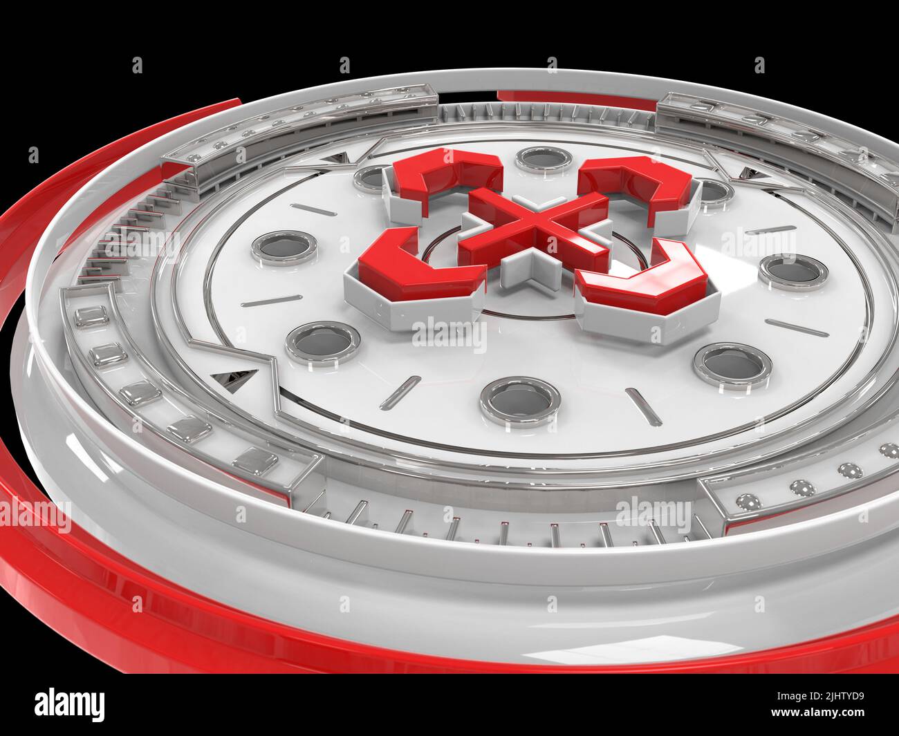 Abstract 3d industrial design circular shape. Futuristic user interface ...