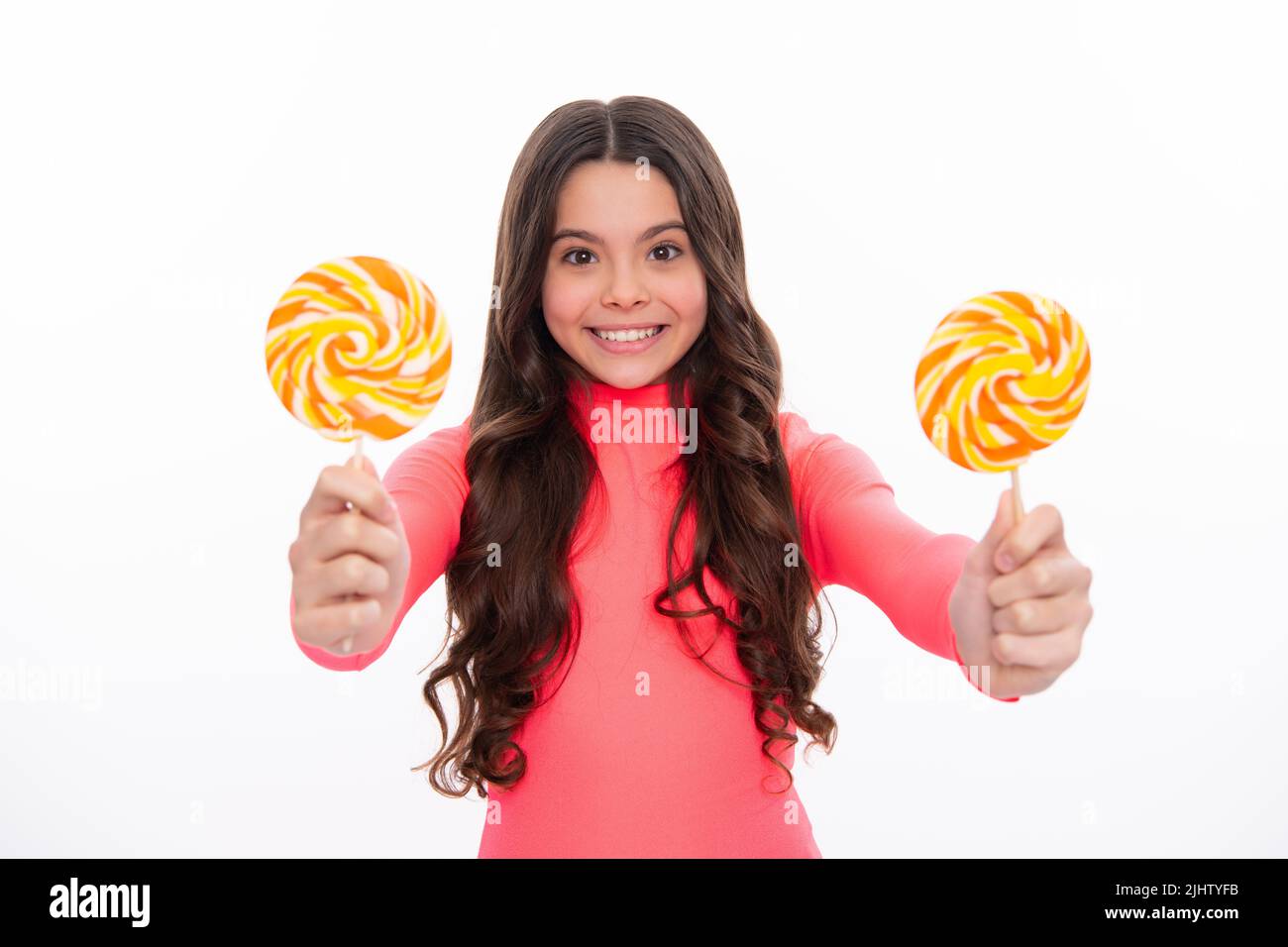 Hipster teenager child girl lick lollypop. Sugar nutrition, candy and ...