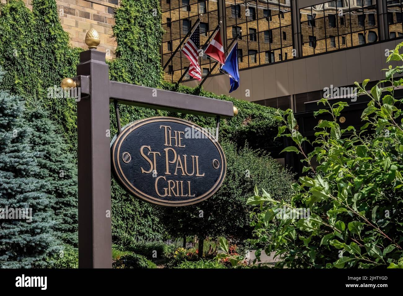 St. Paul Grill sign for The St. Paul Hotel in downtown St. Paul ...