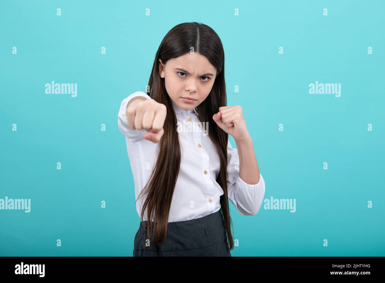 Angry face, upset emotions of teenager girl. Angry portrait young girl ...