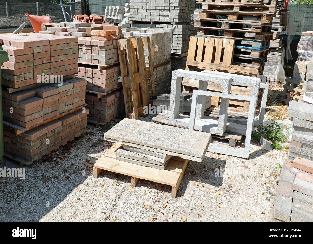 material of a construction site for the construction of houses with ...