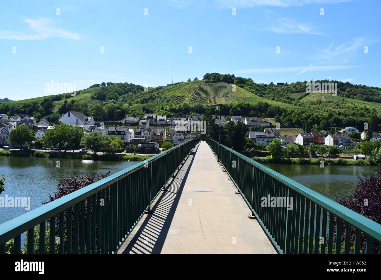 pedestrian bridge in Zell an der Mosel Stock Photo - Alamy