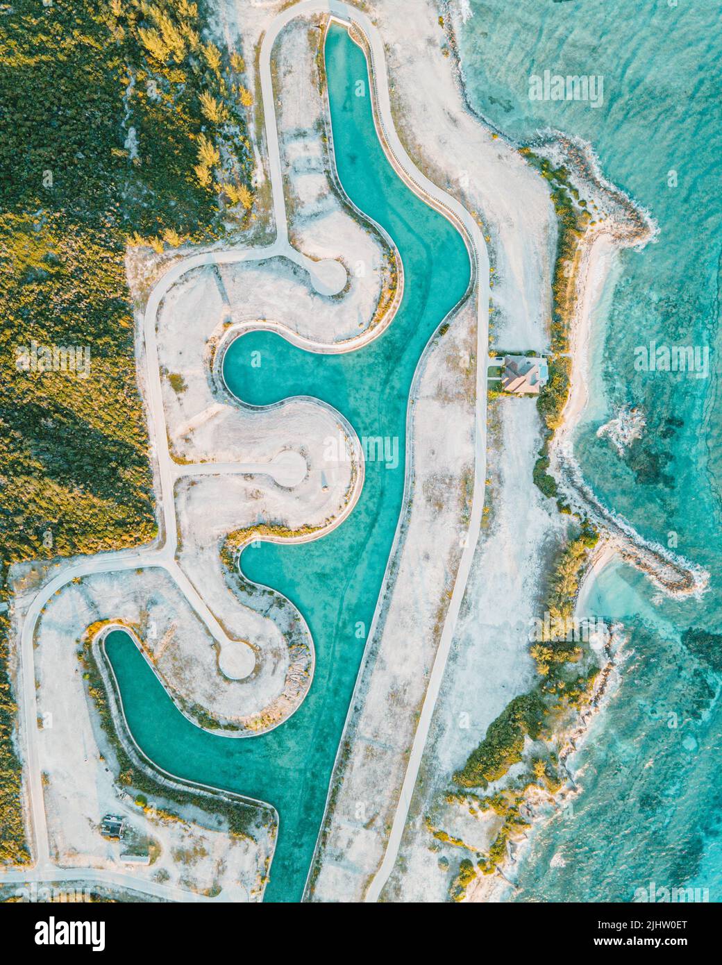 Top down aerial of Fyre Festival location in Exuma Stock Photo - Alamy