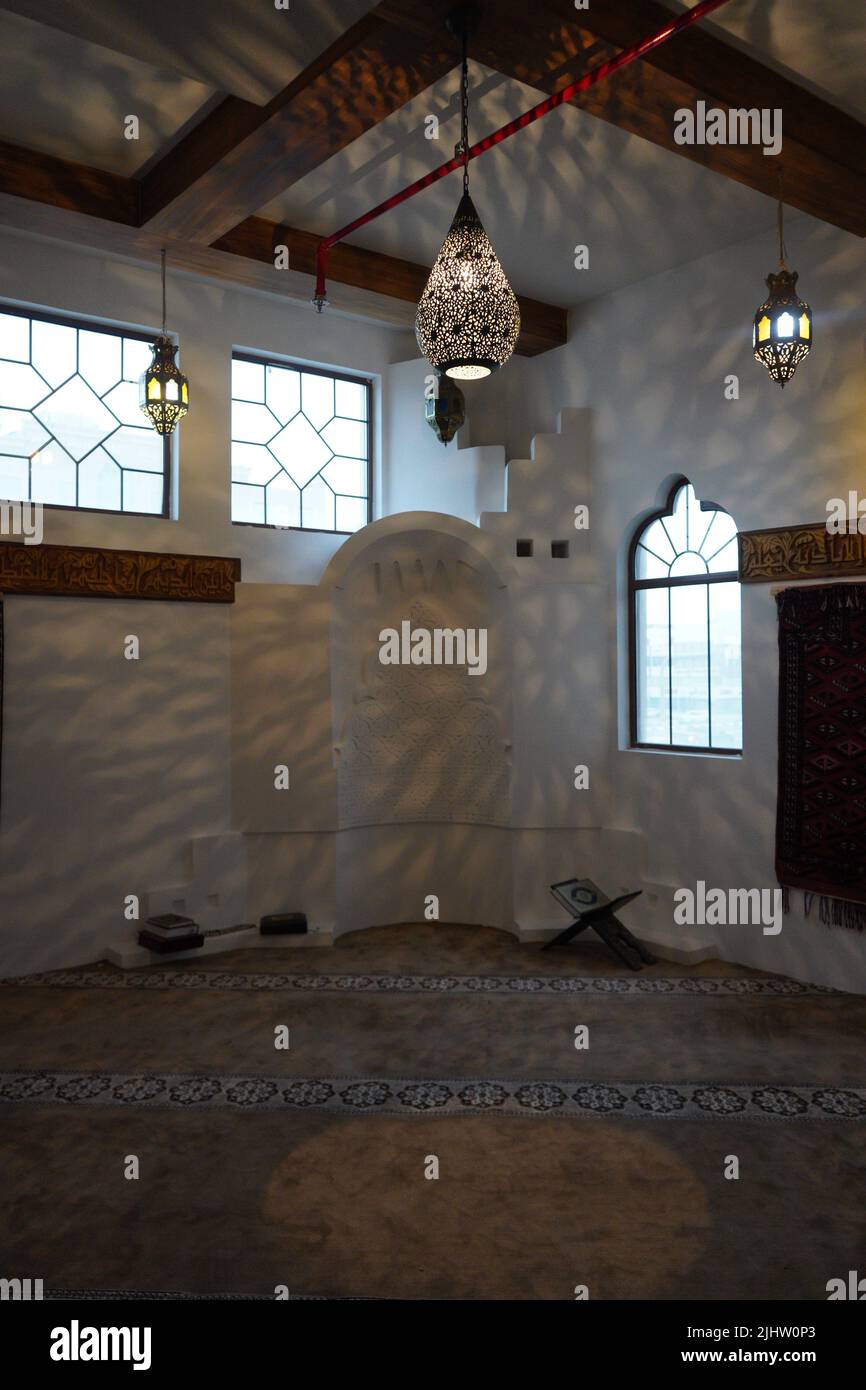 Inside a beautiful prayer room in, Khobar, Saudi Arabia Stock Photo - Alamy