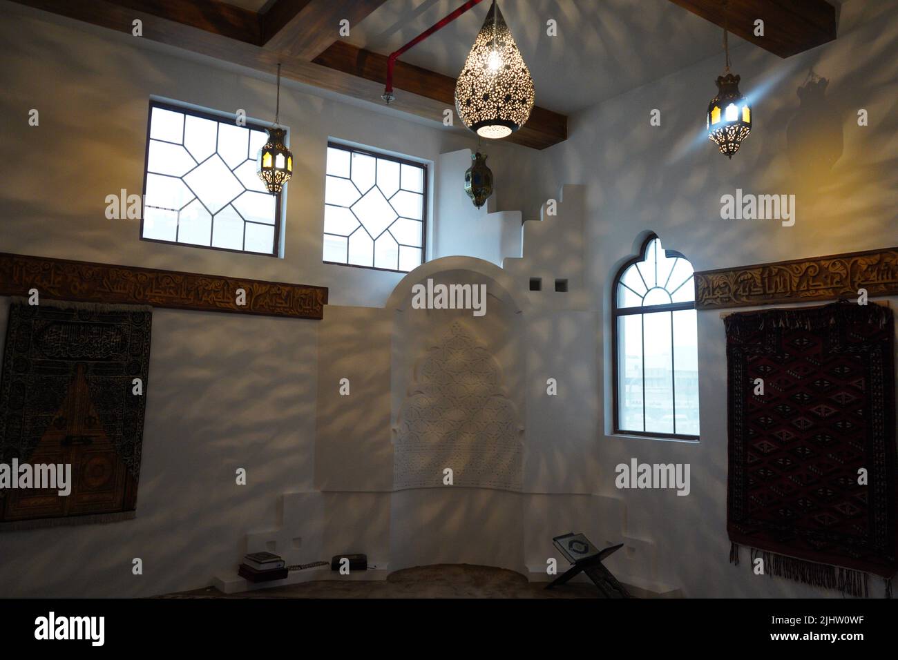 Inside a beautiful prayer room in, Khobar, Saudi Arabia Stock Photo - Alamy