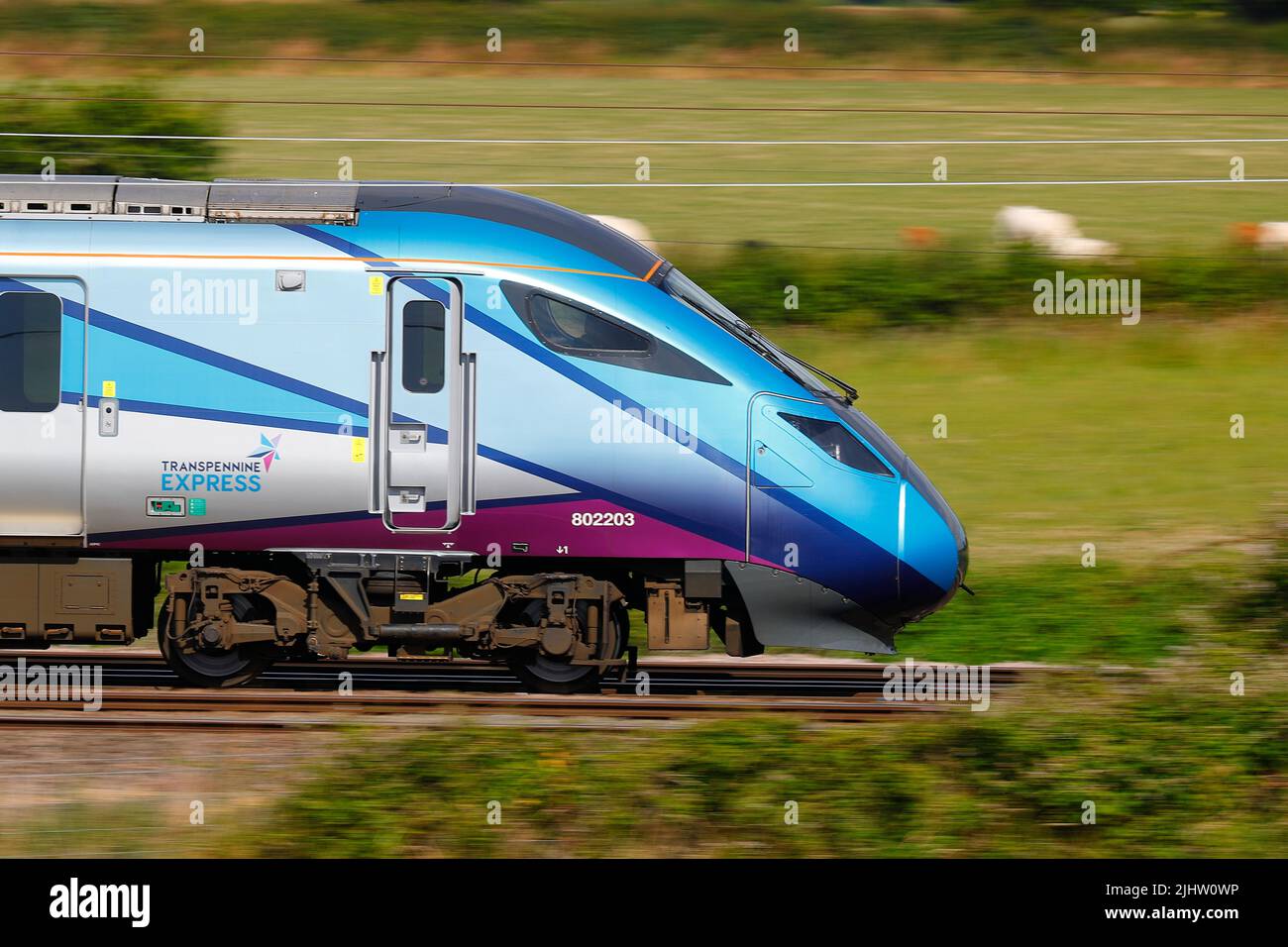 Transpennine express azuma train moving hi-res stock photography and ...