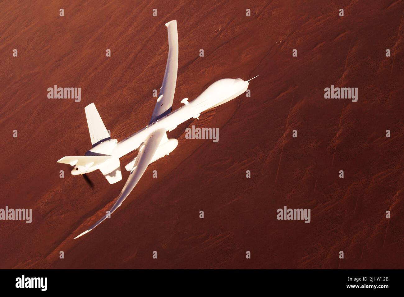 Unmanned aerial vehicle, UAV, in the sky. Elements of this image ...