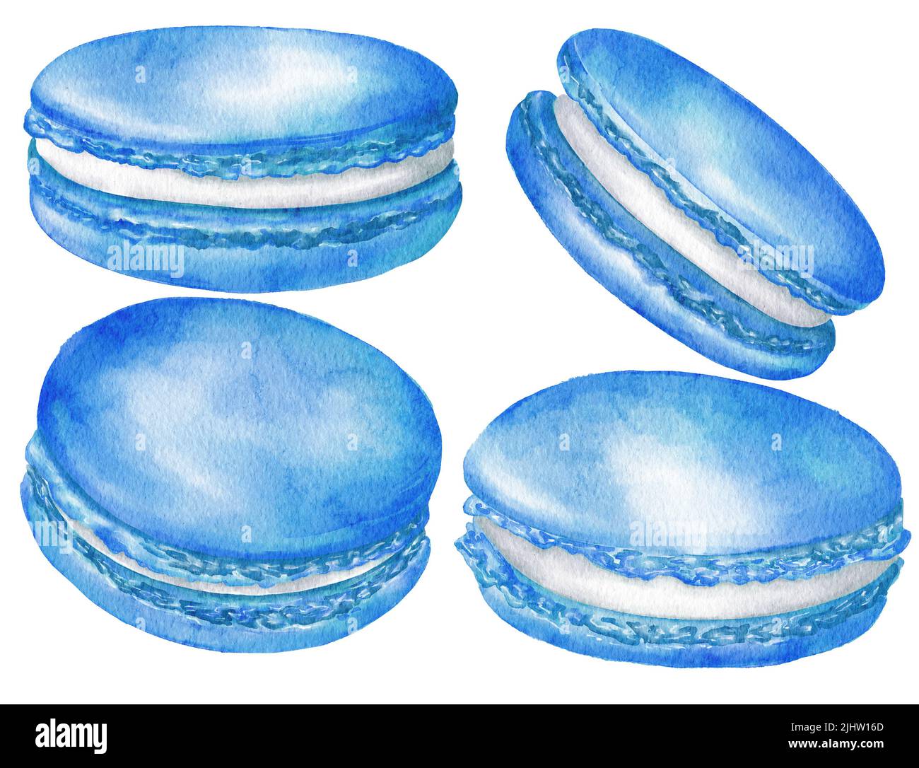 watercolor assorted macaroons, macarons mix clip art, dessert ...