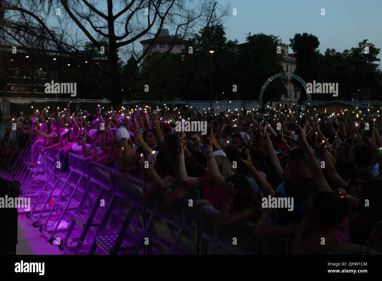Piazzale Alpini, Bergamo, Italy, July 20, 2022, The crowd for ...