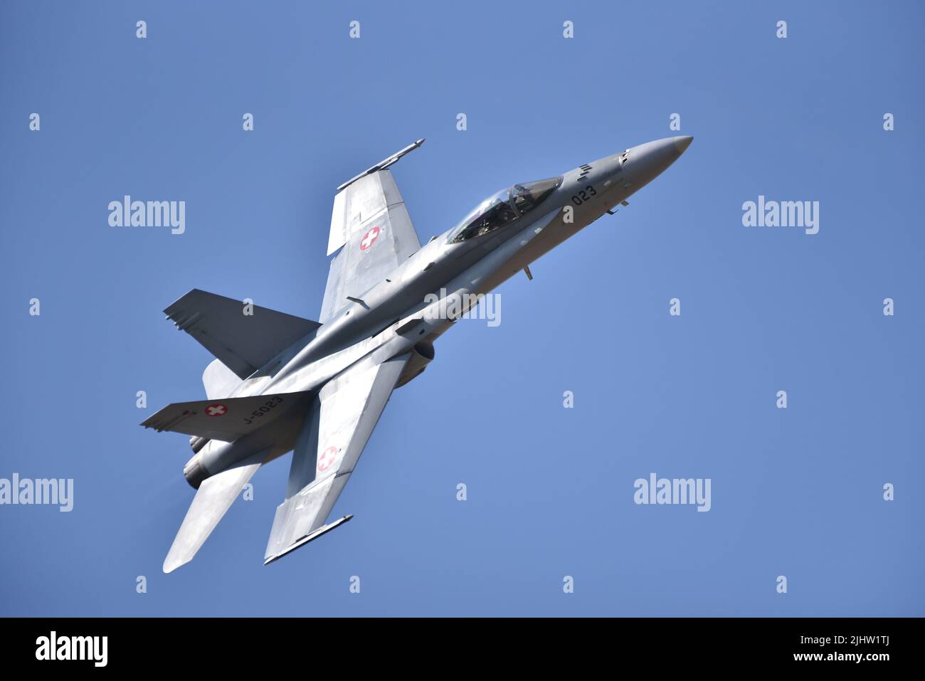 Swiss Air Force F/A-18 Hornet displays at the Royal International Air ...