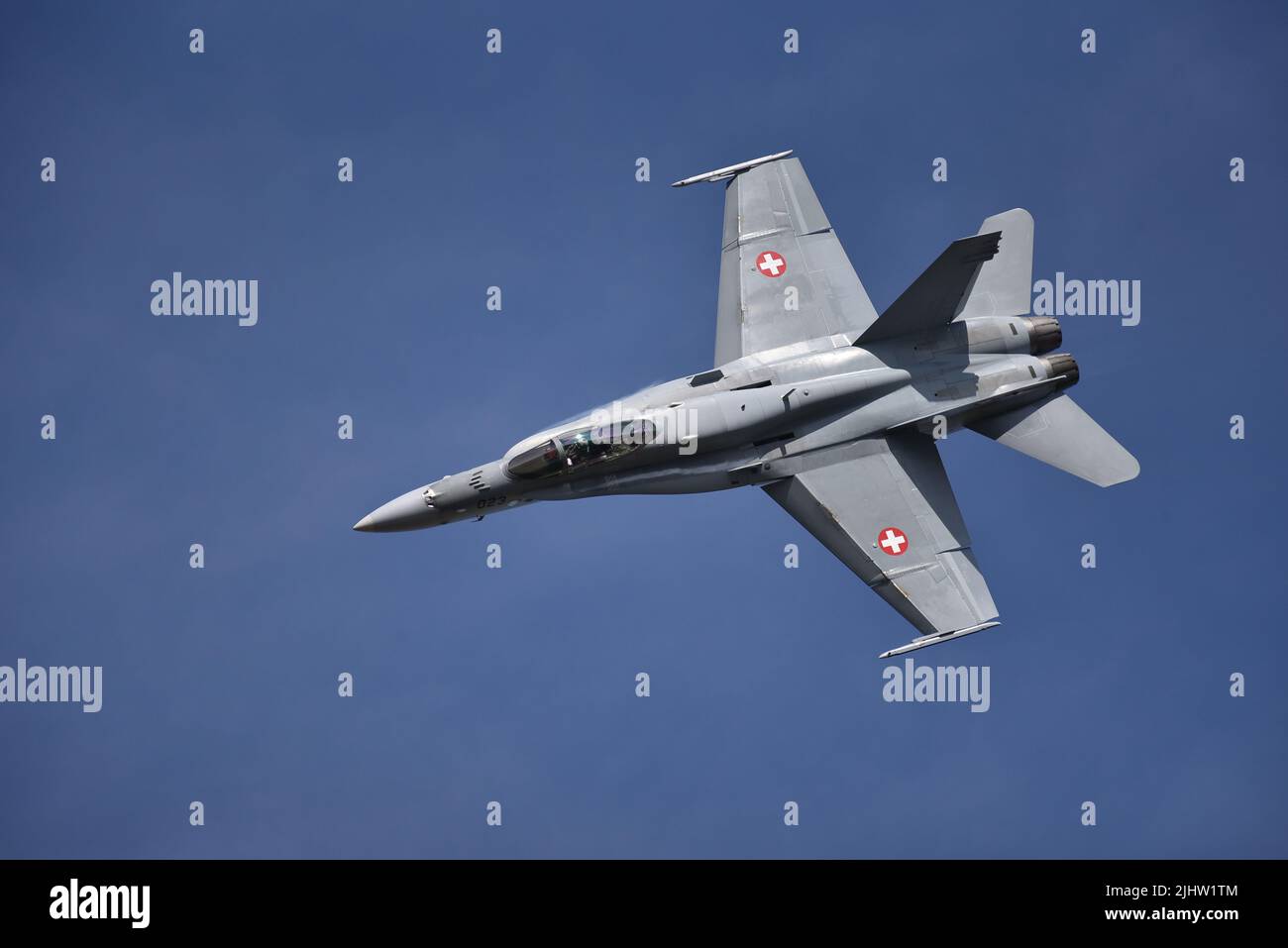 Swiss Air Force F/A-18 Hornet displays at the Royal International Air ...