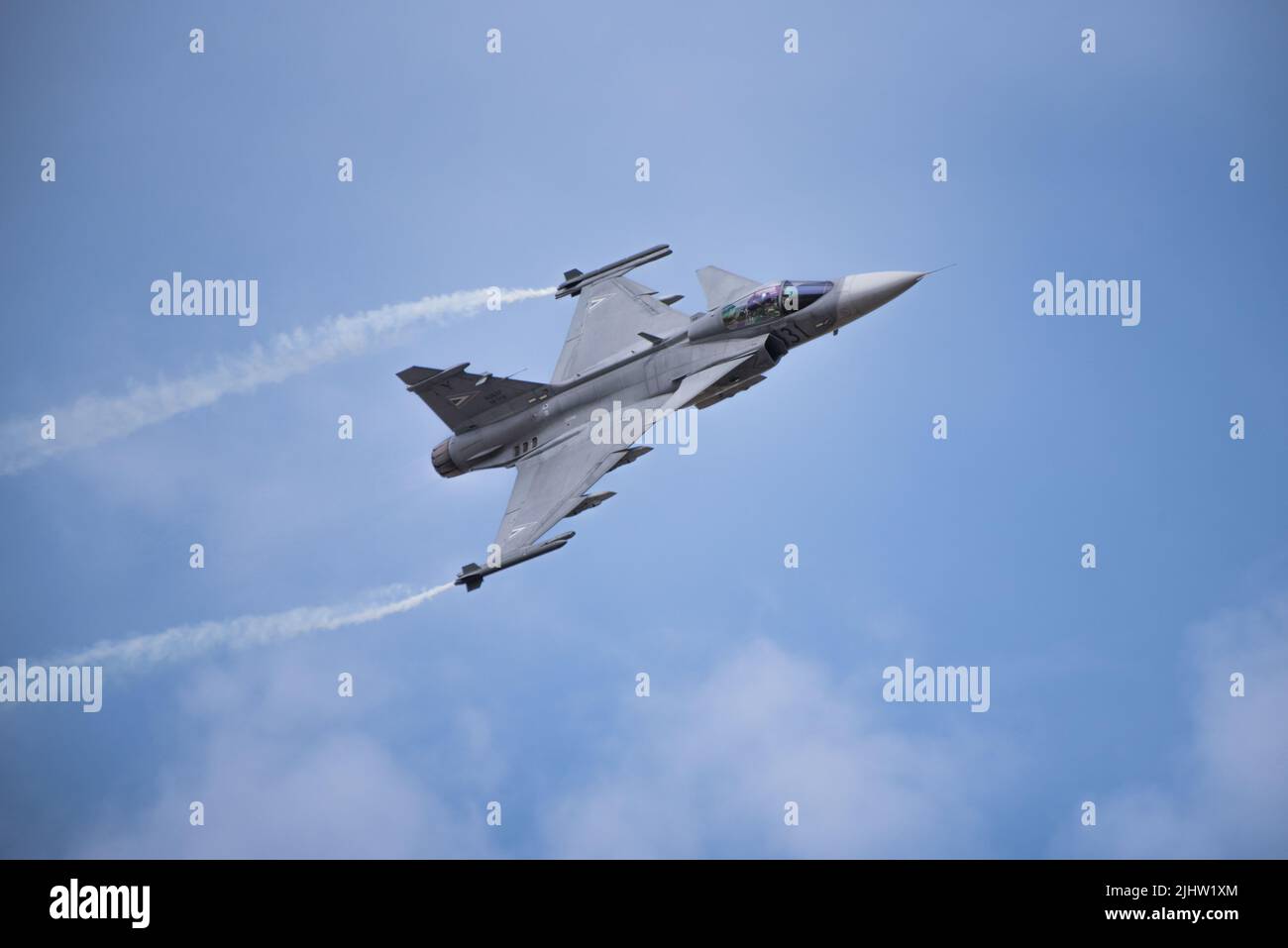 Hungarian Air Force SAAB JAS 39 Gripen with wing tip smoke generators ...
