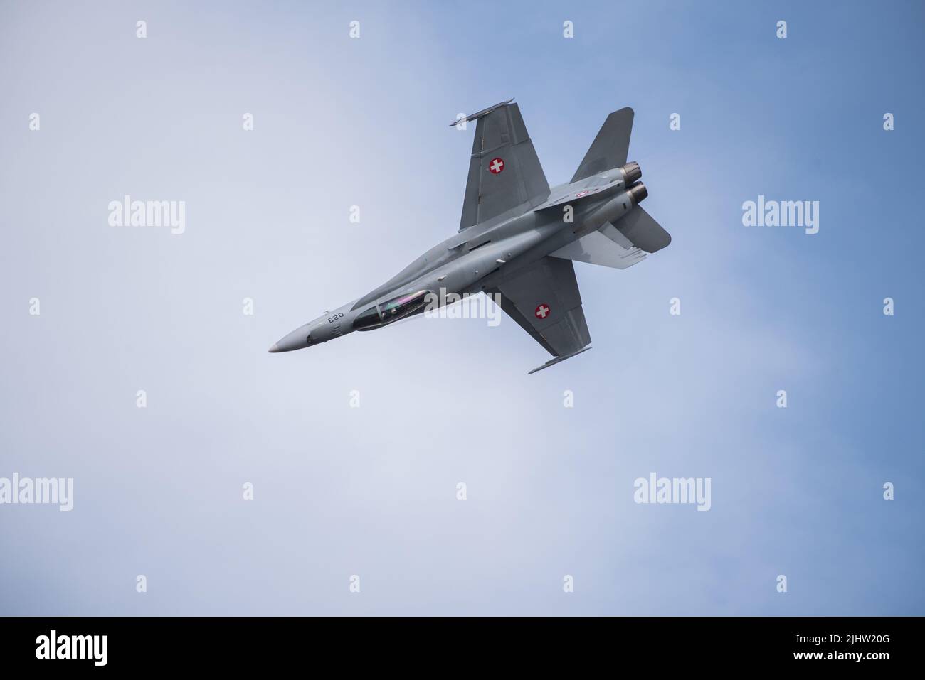 Swiss Air Force F/A-18 Hornet displays at the Royal International Air ...