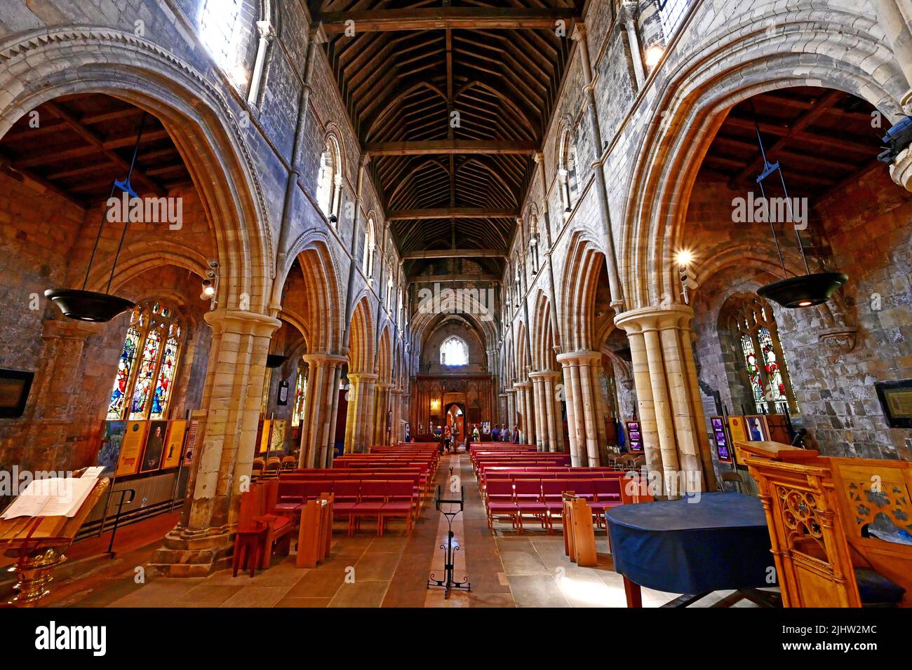 Hartlepool Headland St Hildas 12th century church view of the nave and ...