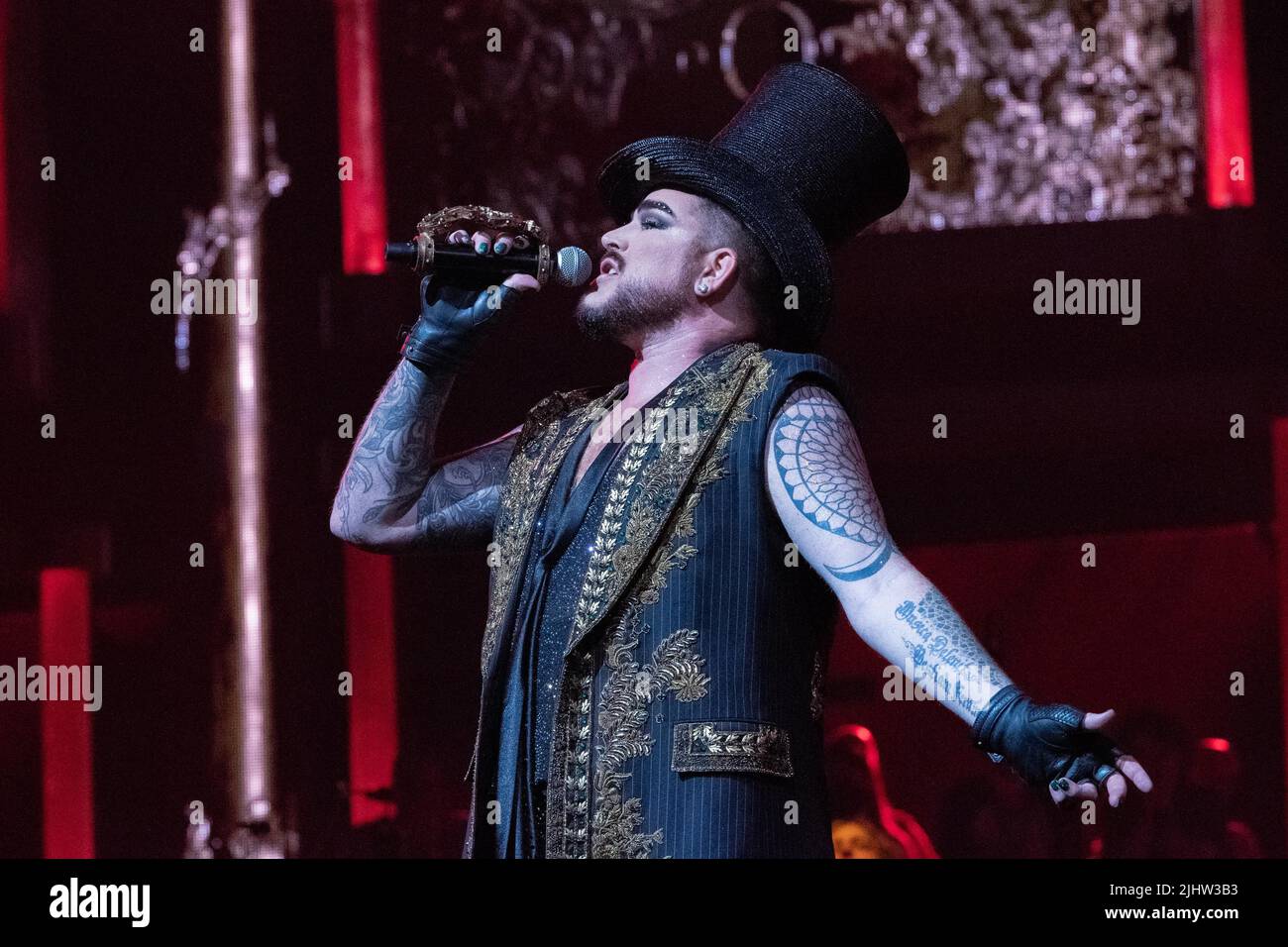 Bologna, Italy. 11th July, 2022. Adam Lambert during Queen Adam Lambert ...