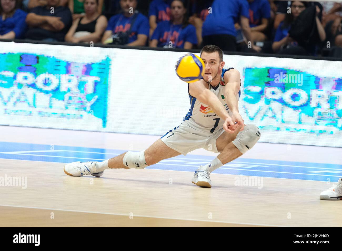 Unipol Arena, Bologna, Italy, July 20, 2022, Bump of Fabio Balaso (ITA) during Volleyball ...
