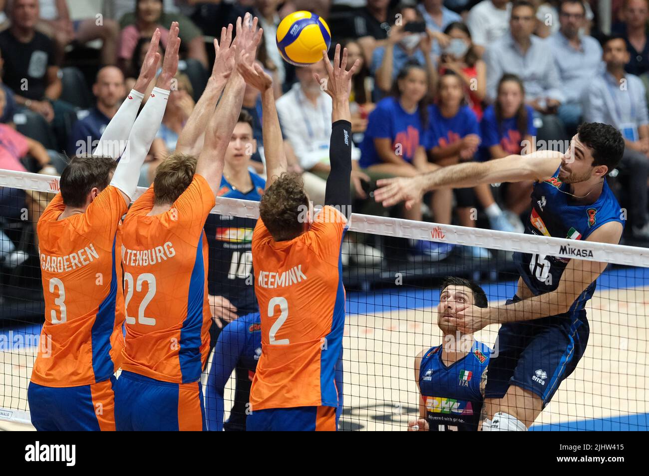Unipol Arena, Bologna, Italy, July 20, 2022, Spike of Daniele Lavia ...