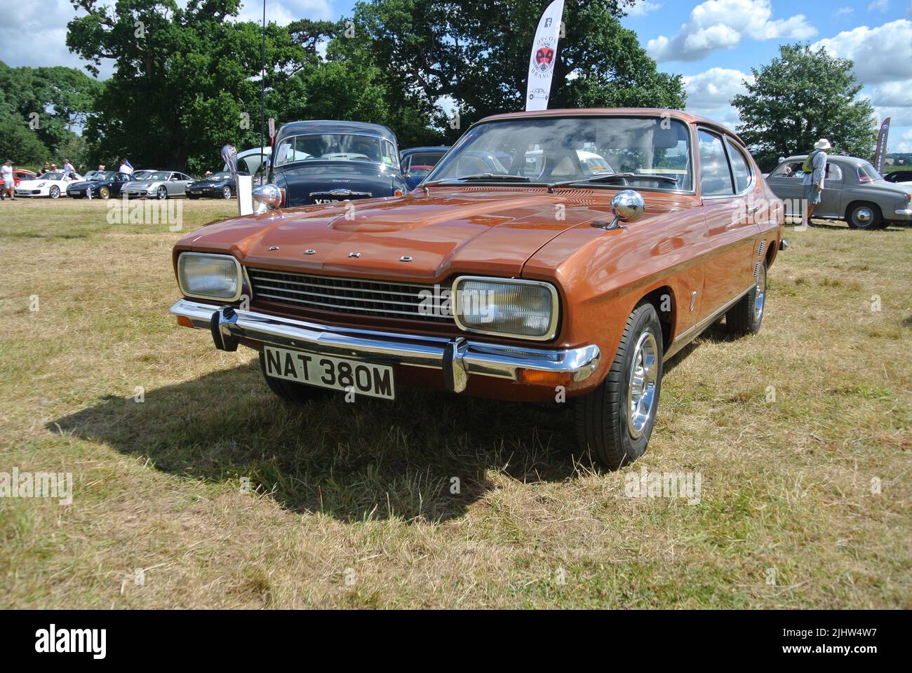 A 1973 Ford Capri XL parked on display at the 47th Historic Vehicle ...