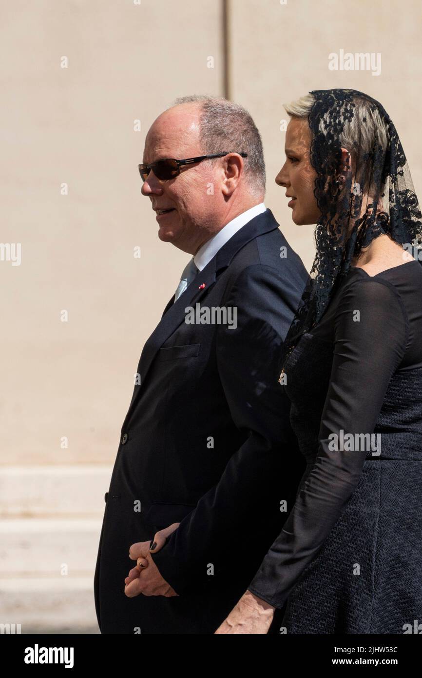 Vatican, Vatican. 20th July, 2022. Prince Albert II and Princess ...