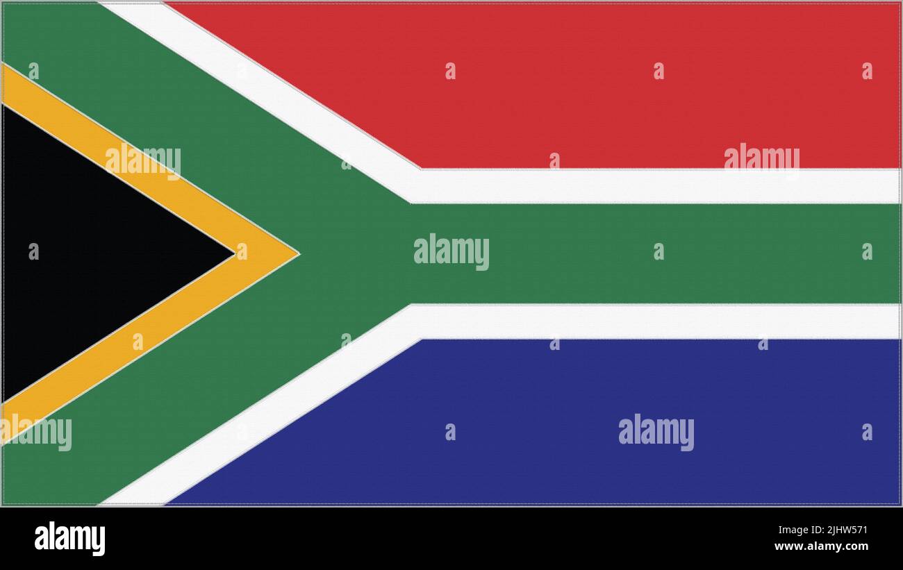 South Africa embroidery flag. Emblem stitched fabric. Embroidered coat ...