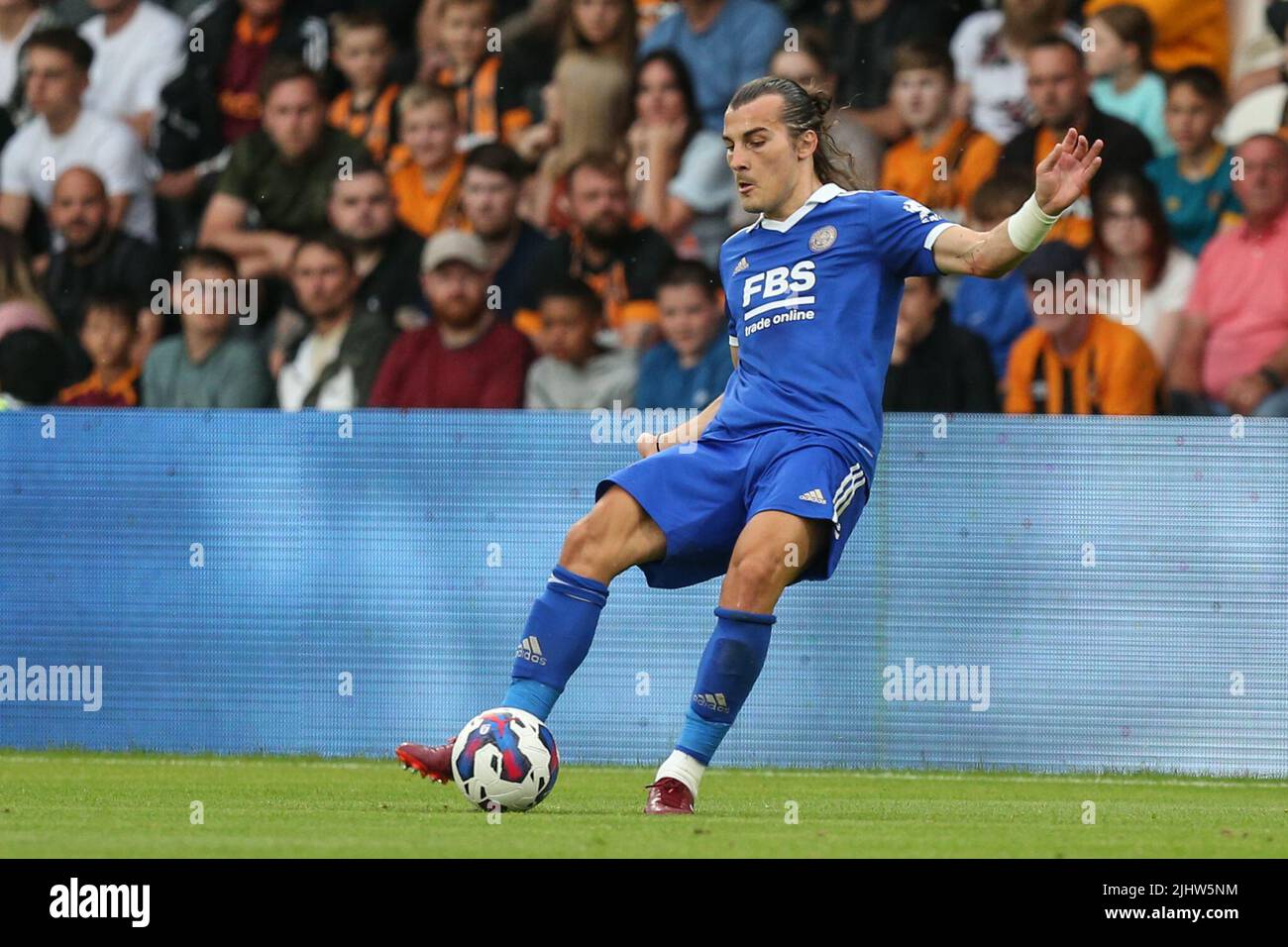 Çaglar Soyuncu #4 of Leicester City in action during the game Stock ...