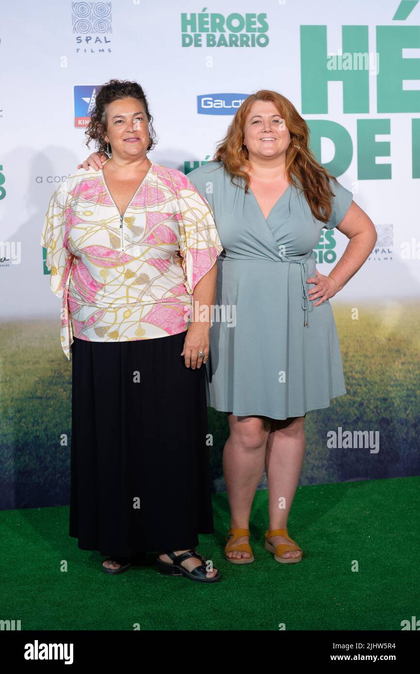 Mar Vidal and Ursula Gutierrez attend the "Heroes de Barrio" premiere at the Kinepolis cinema in ...
