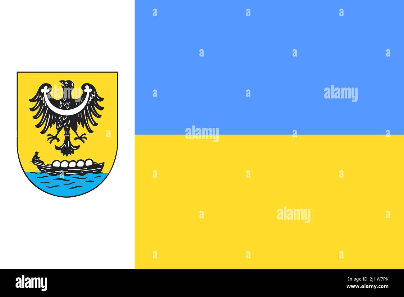Top view of flag Nowa Sol, Poland. Polish city. travel and patriot ...