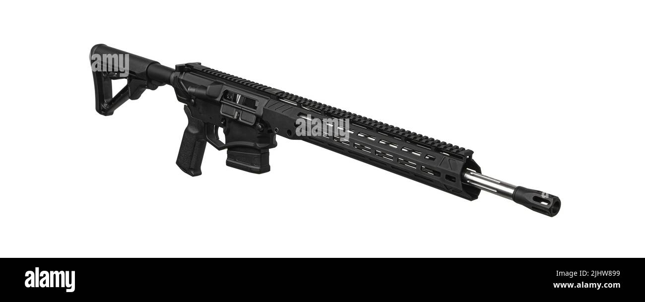 Modern automatic rifle isolated on white background. Weapons for police ...