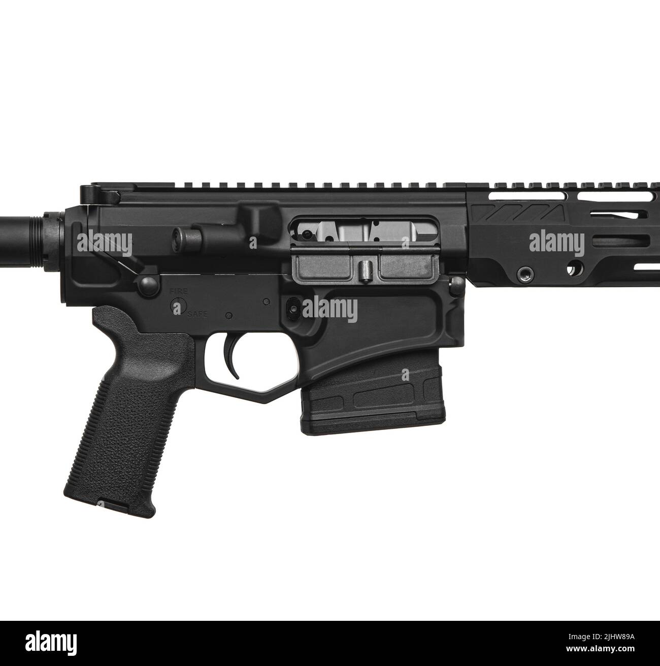 Modern automatic rifle isolated on white background. Weapons for police ...