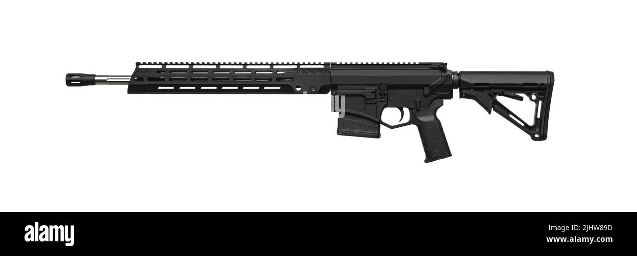 Modern automatic rifle isolated on white background. Weapons for police ...