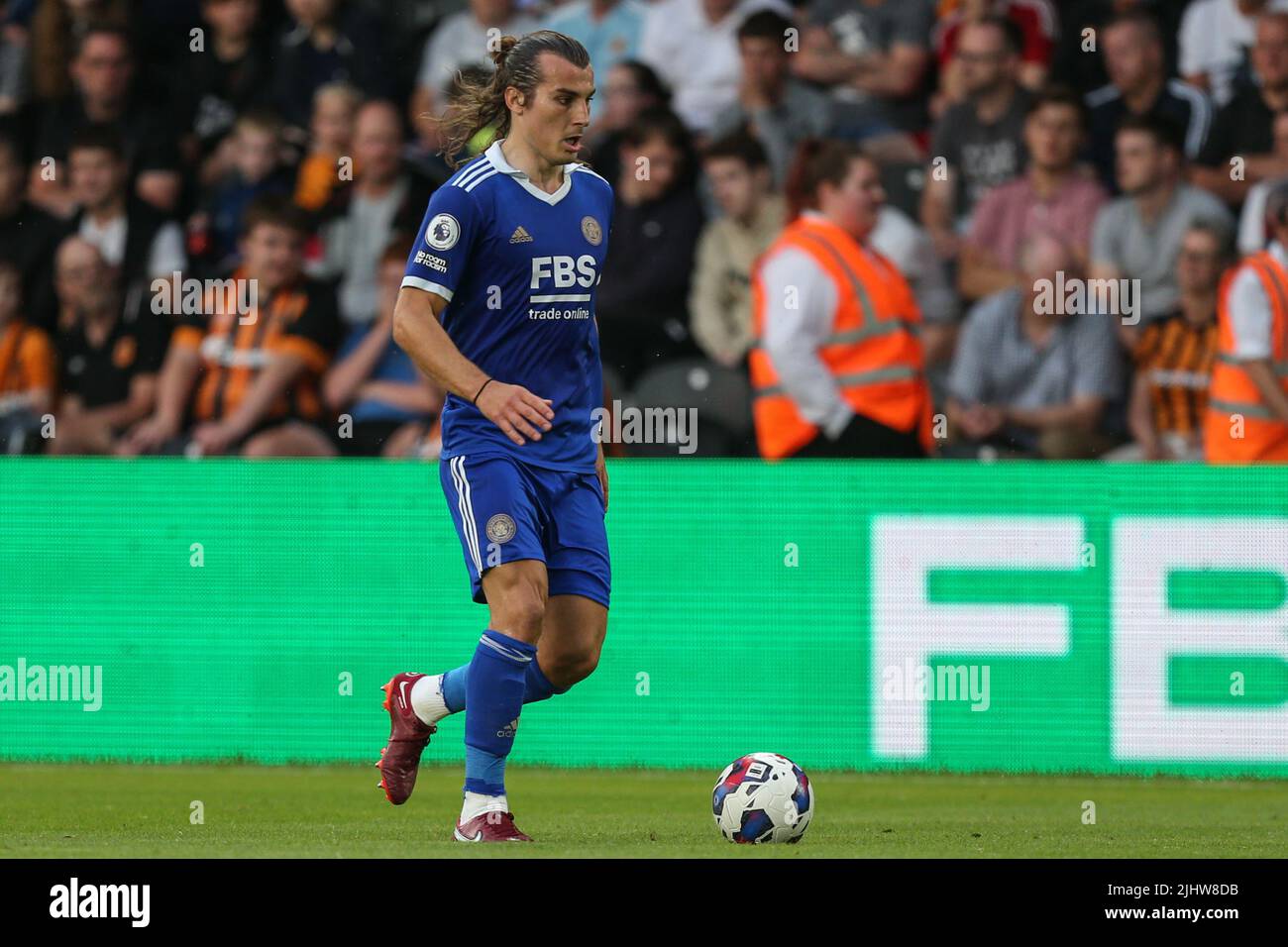 Çaglar Soyuncu #4 of Leicester City in action during the game Stock ...