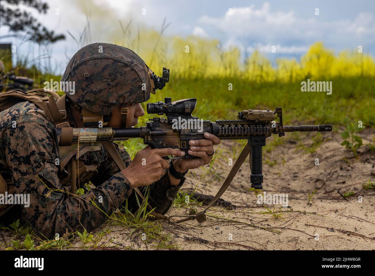 A U.S. Marine with 2d Combat Engineer Battalion, 2d Marine Division ...