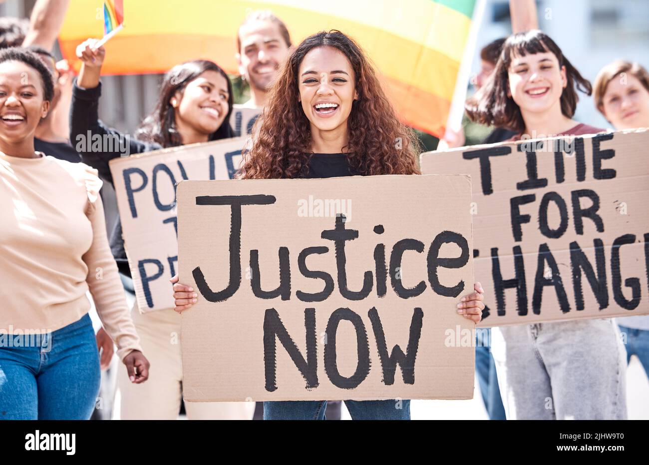 Justice cannot be put on the back burner. a group of young people ...
