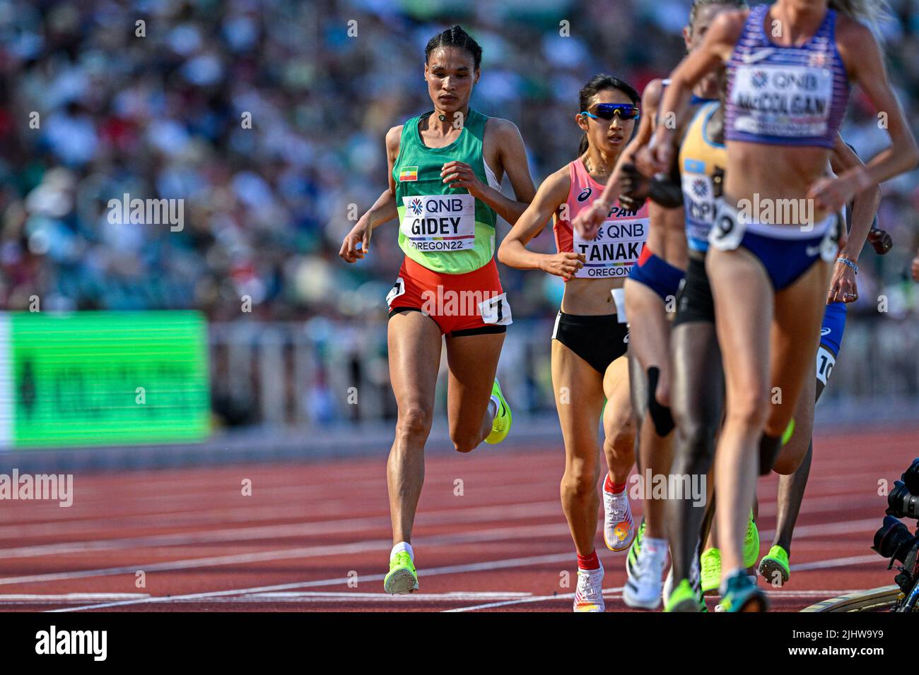 EUGENE, UNITED STATES - JULY 20: Letesenbet Gidey of Ethiopia competing ...