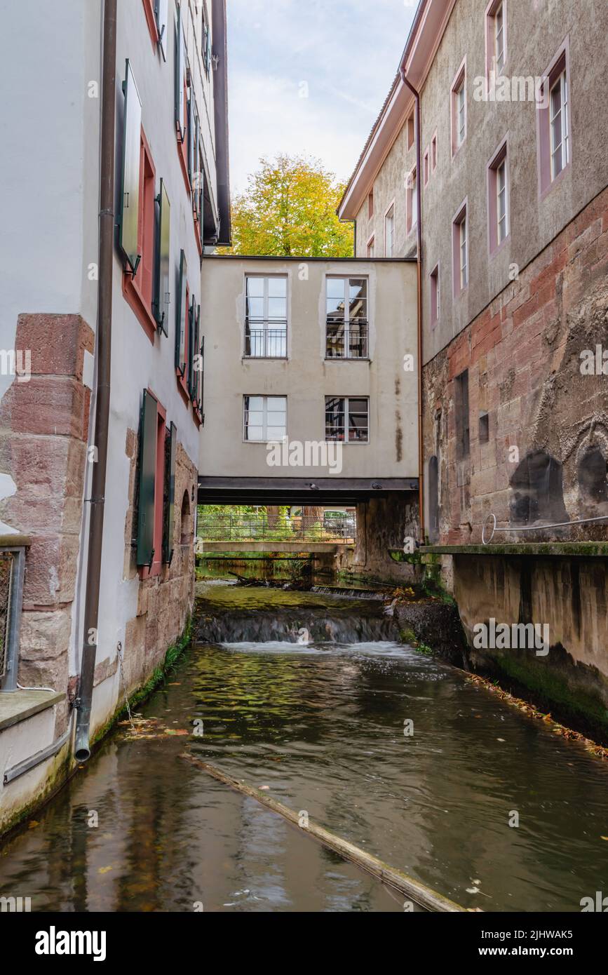 Old homes and neighborhood of St. Albans in Basel, Switzerland Stock ...
