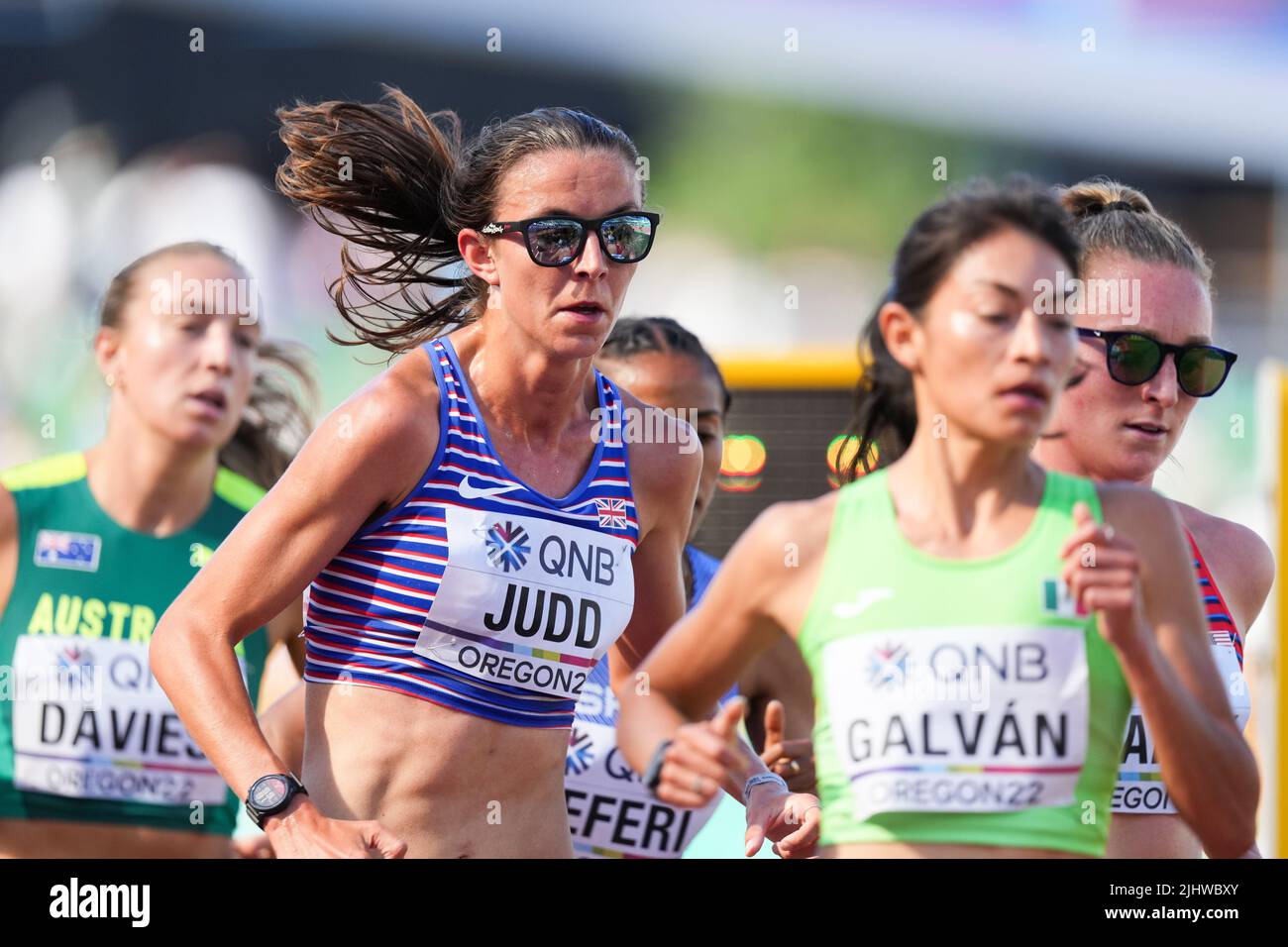 Great Britain's Jessica Judd during the Women’s 5000m Heat 2 on day six ...