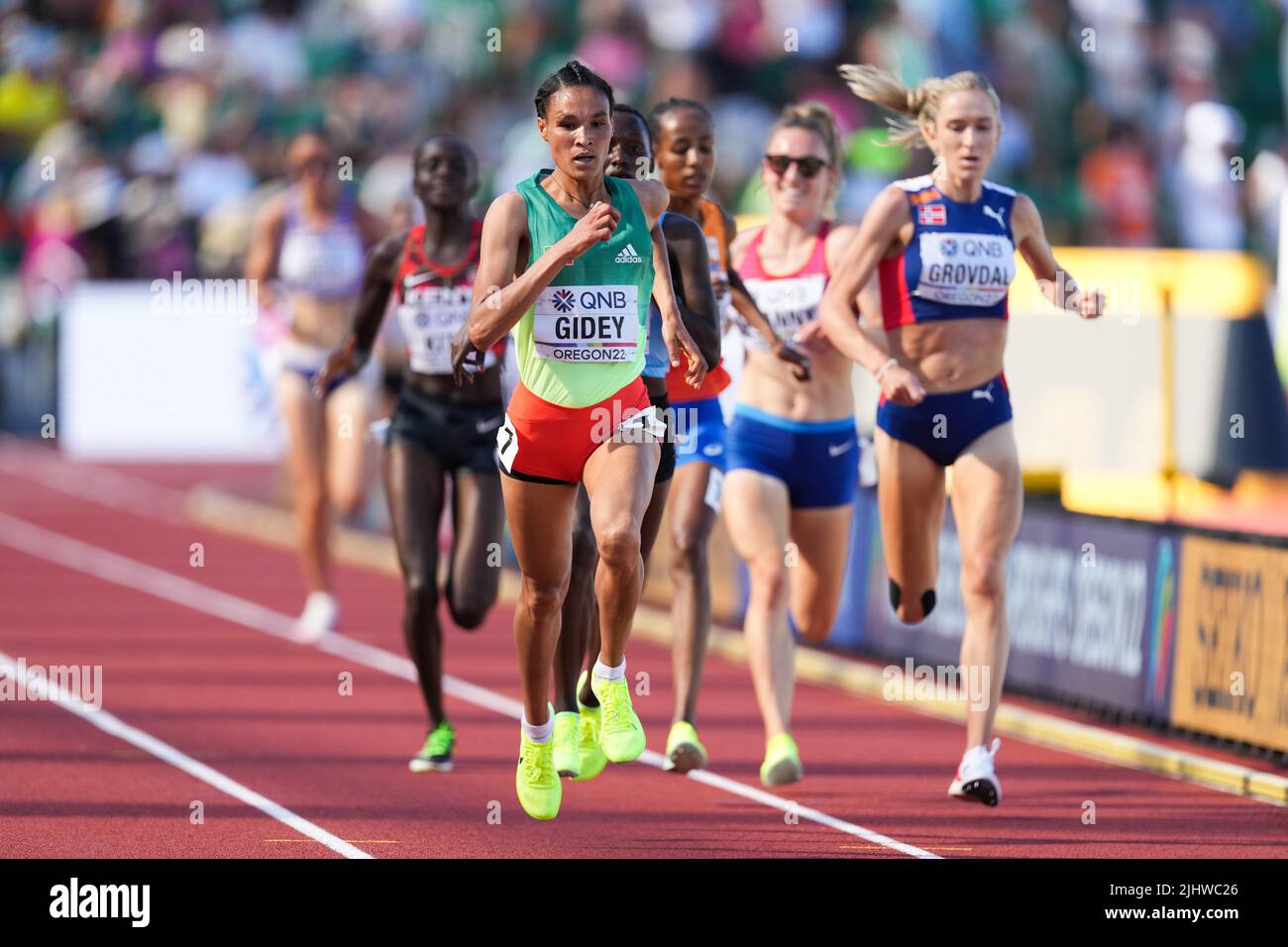 Ethiopia’s Letesenbet Gidey during the Women’s 5000m Heat 2 on day six ...