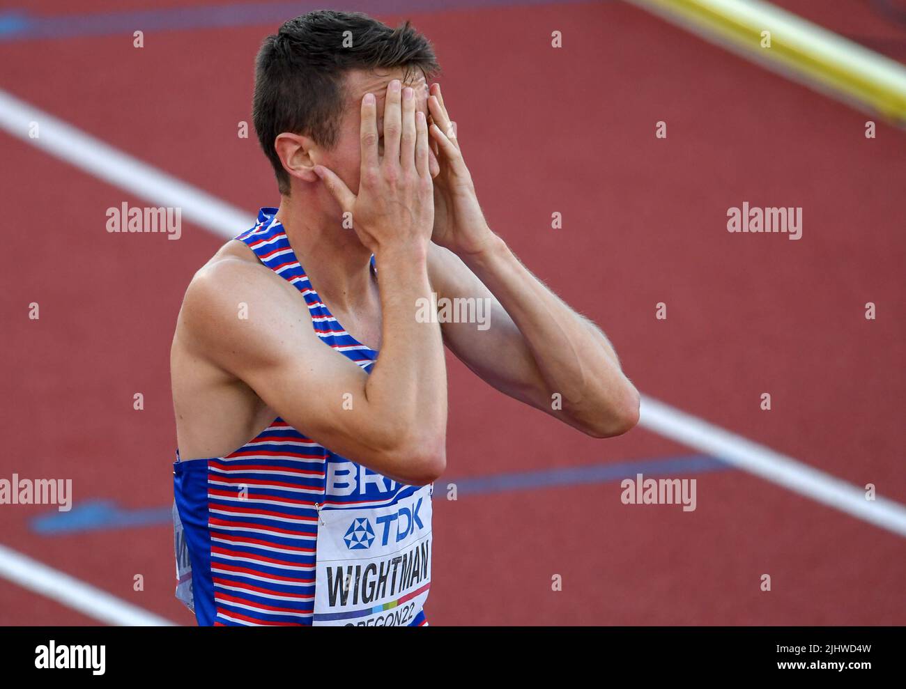 Jake Wightman (GBR) surprises in the men's 1500m to finish first during ...