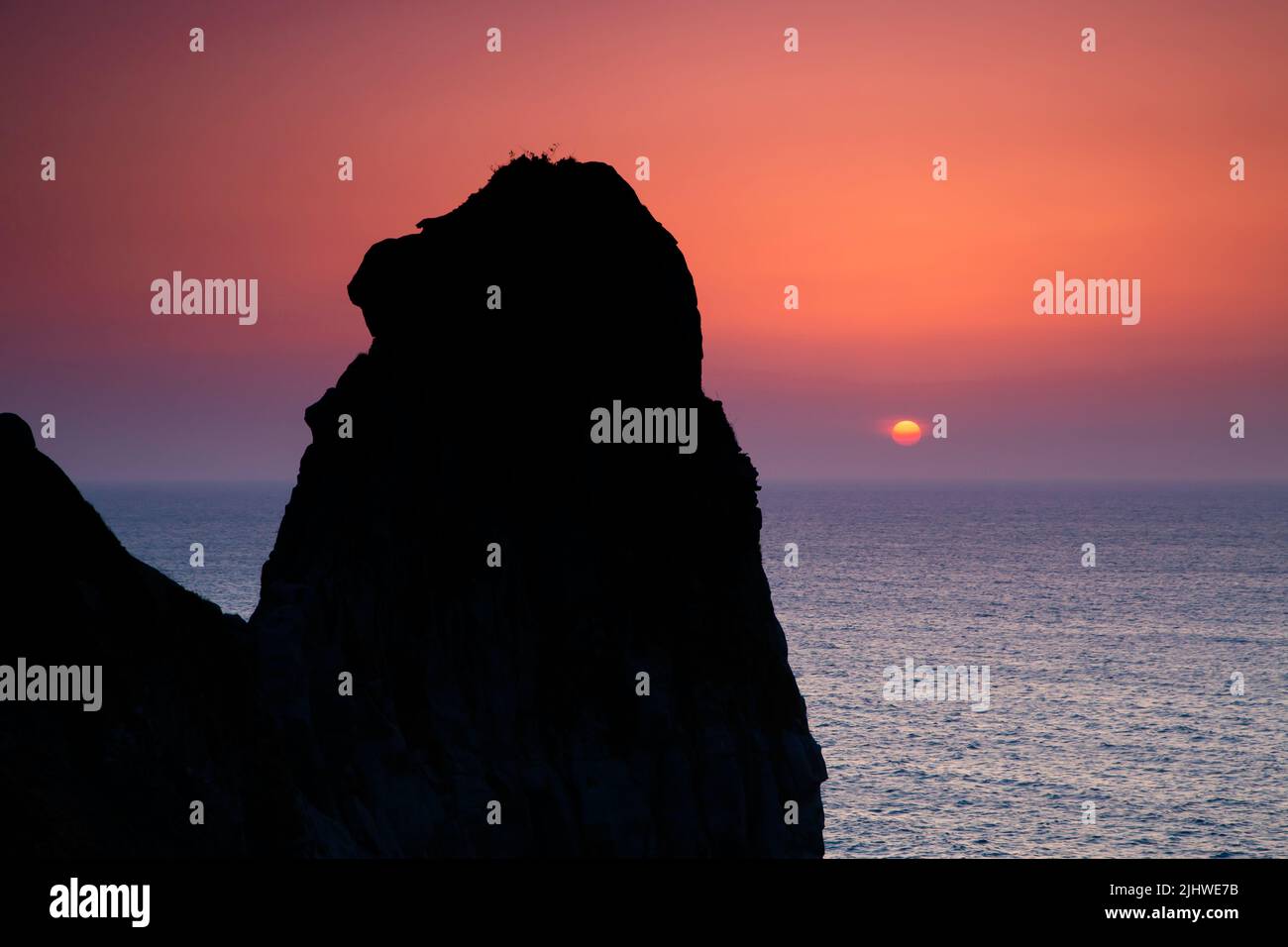 Monkey rock with sunset in Iki island Nagasaki Province Stock Photo - Alamy