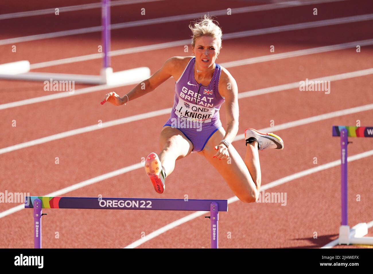 Great Britain's Jessie Knight during the Women’s 400m Hurdles Semi ...