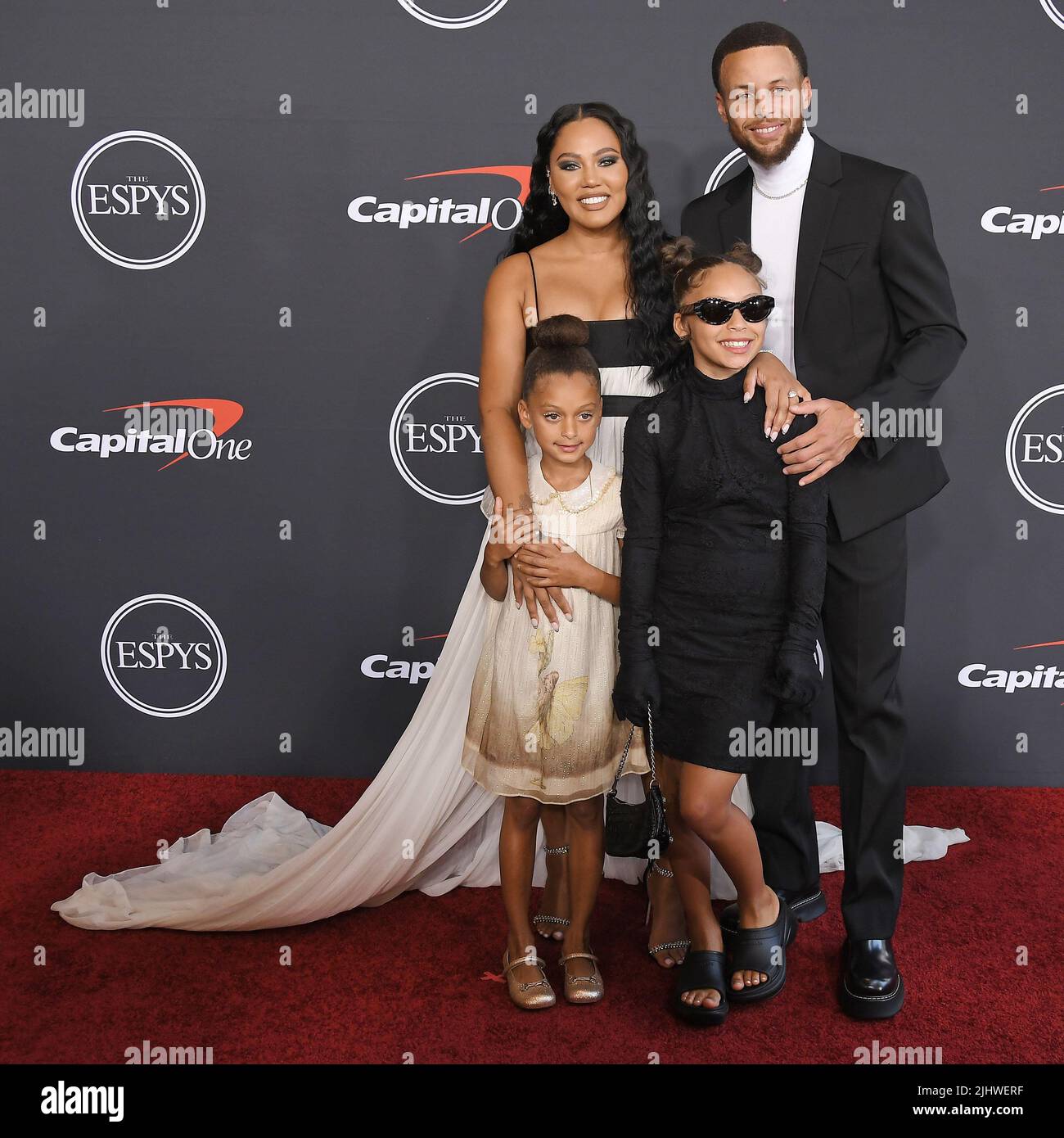 (L-R) Ryan Carson Curry, Ayesha Curry, Riley Elizabeth Curry, and ...