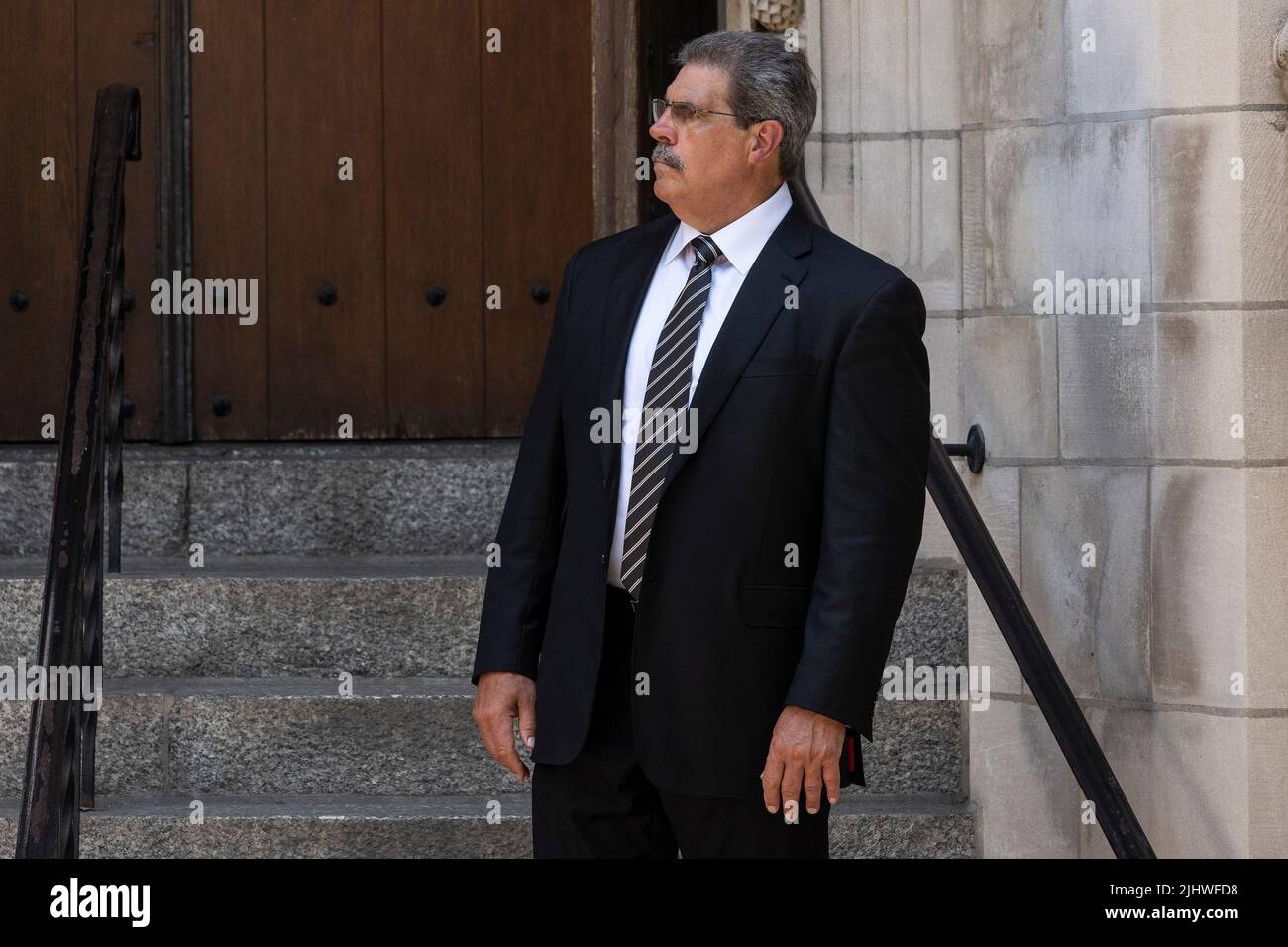 Harrison, USA. 20th July, 2022. Matthew Calamari attends funeral of ...