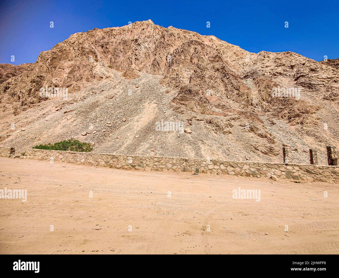 Beautiful Oasis in the desert with palm and mountain view in Dahab ...