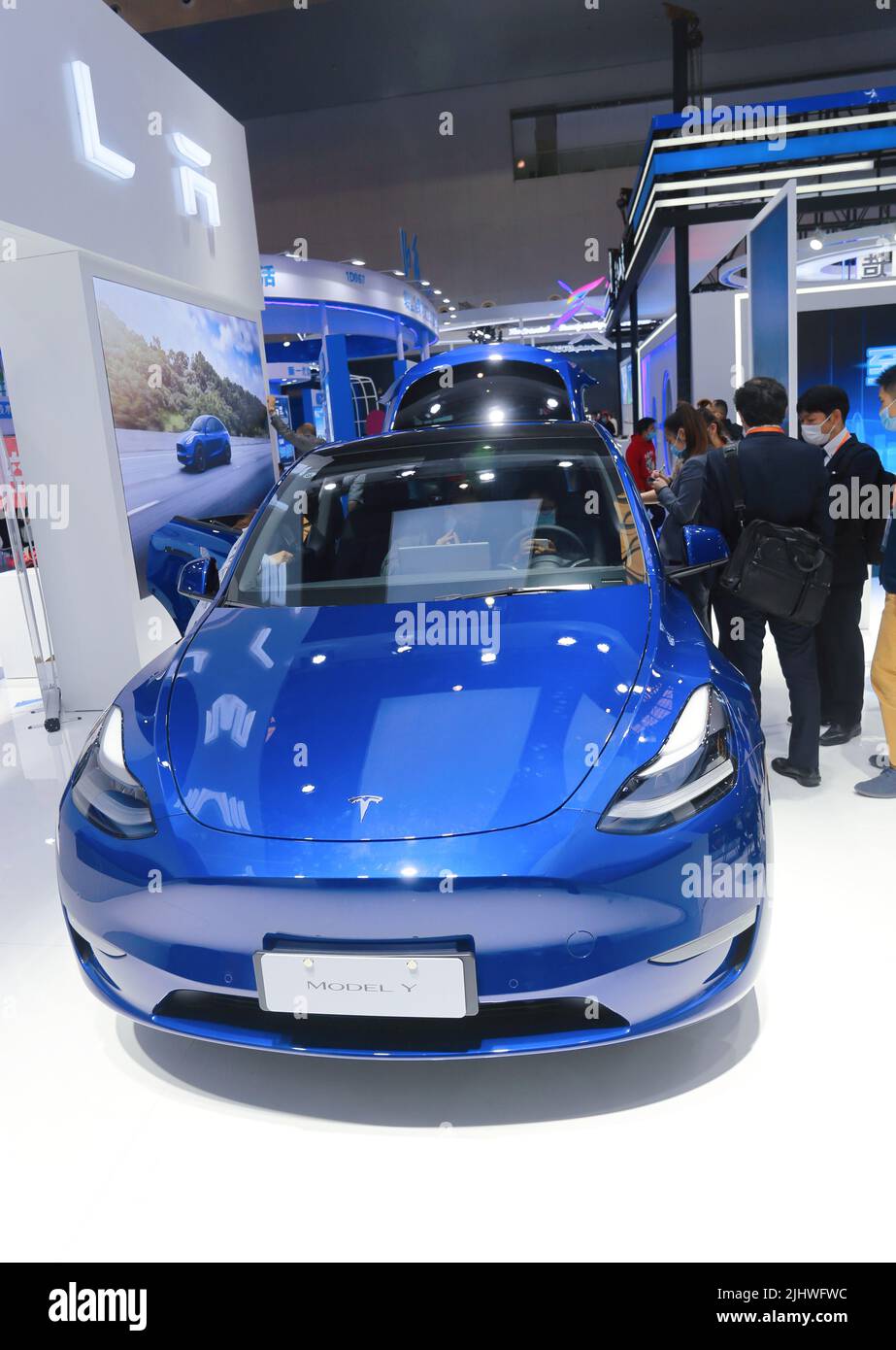 The photo shows tesla's electric car Gigafactory at the 8th China ...