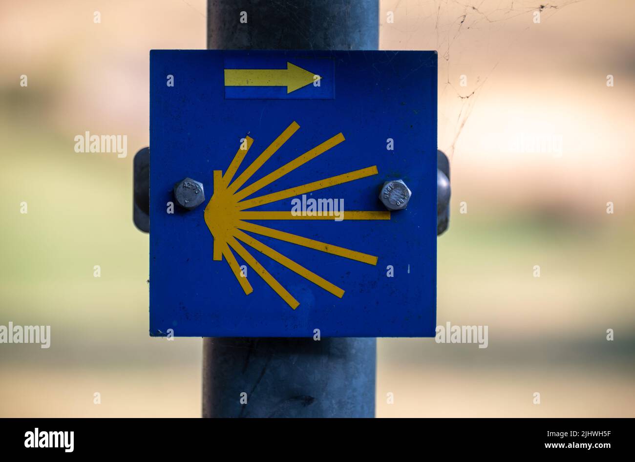 Fisch, Germany. 19th July, 2022. A shell on a sign shows the reference ...