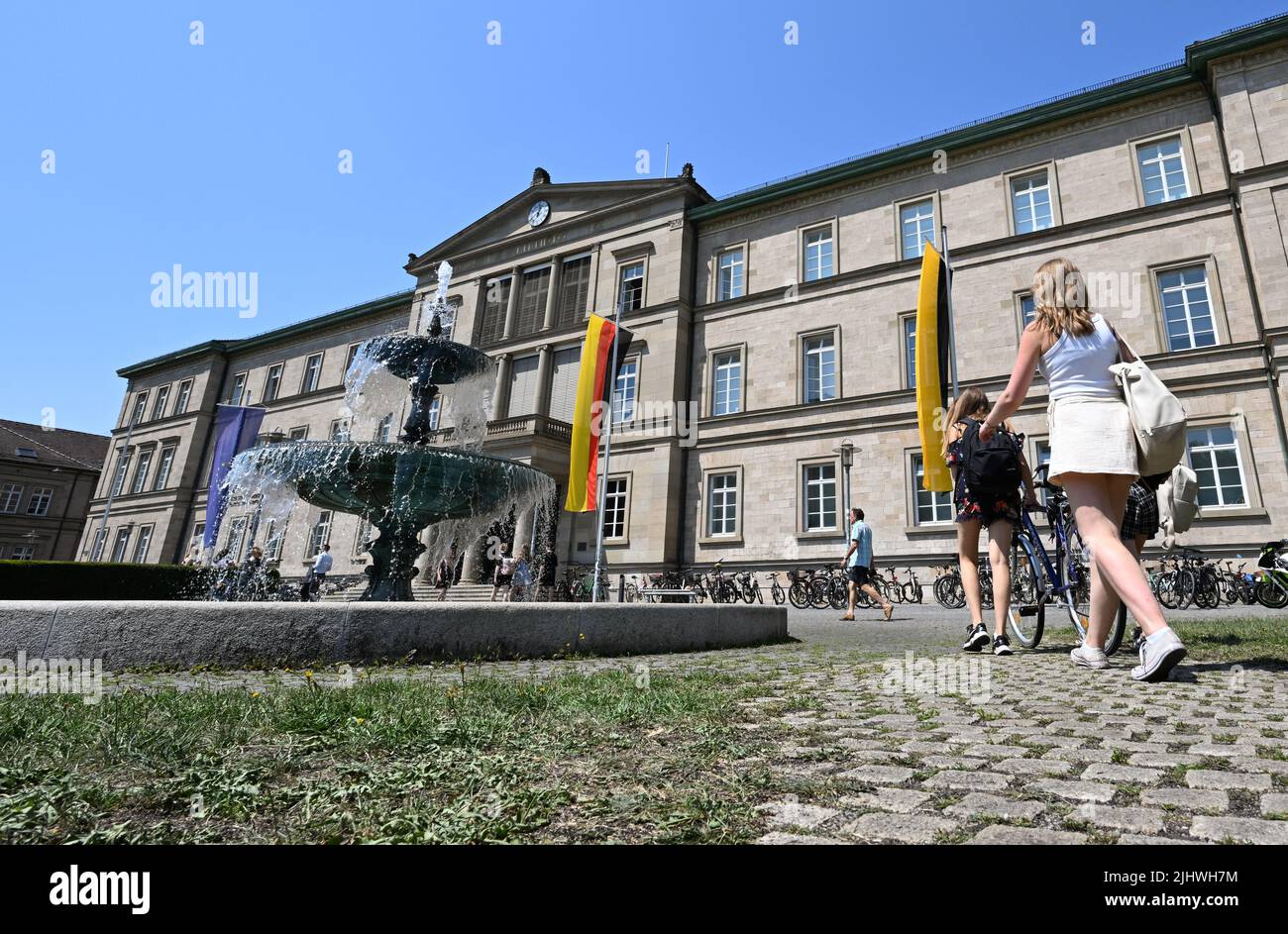 20 July 2022, Baden-Wuerttemberg, Tübingen: A building of the Eberhard ...