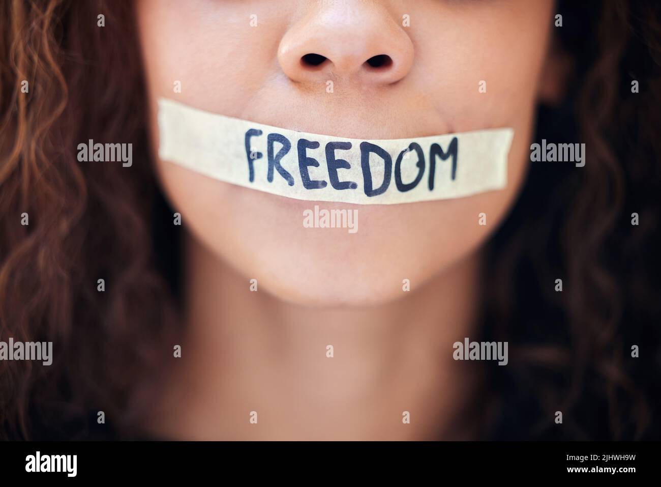 You cant stop me from speaking my mind. Closeup shot of an ...