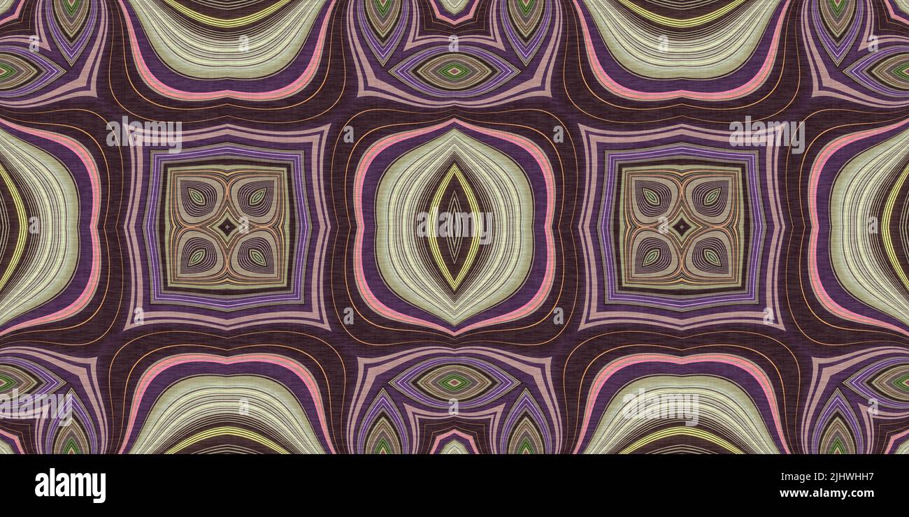 Earthy colours retro sixties geometric seamless border pattern in ...